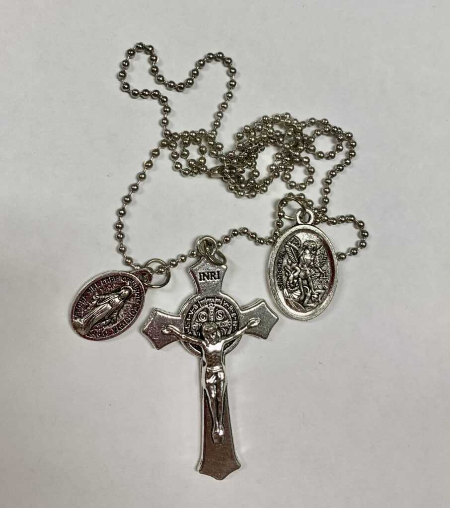 St. Benedict Pendant Crucifix with two medals - Our Sorrowful Mother's ...
